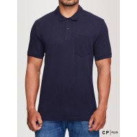 Navy Blue Pique Polo with Pocket - 1031 - Zoop