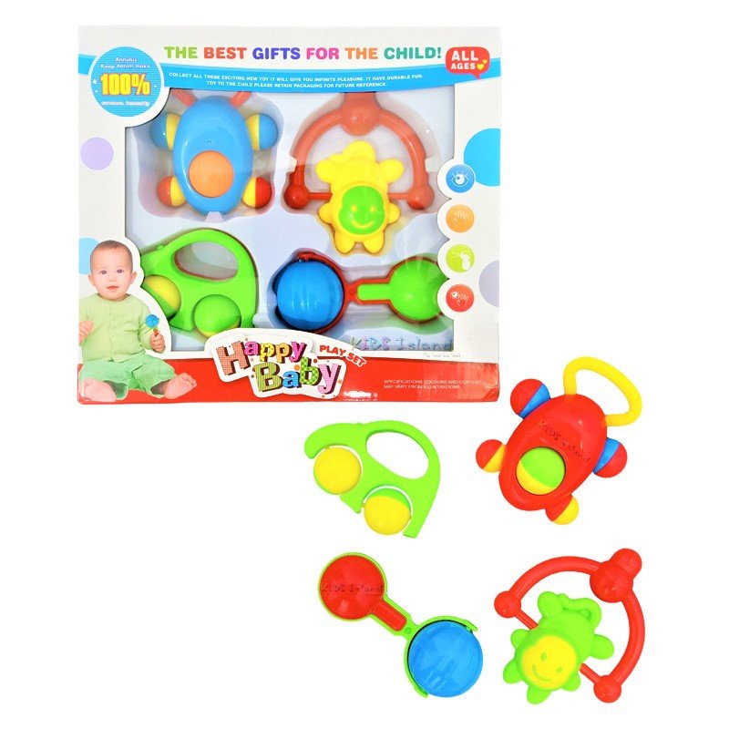 Happy Baby Play Set Rattle 4Pcs - Kids Island - Toys & Baby Shop