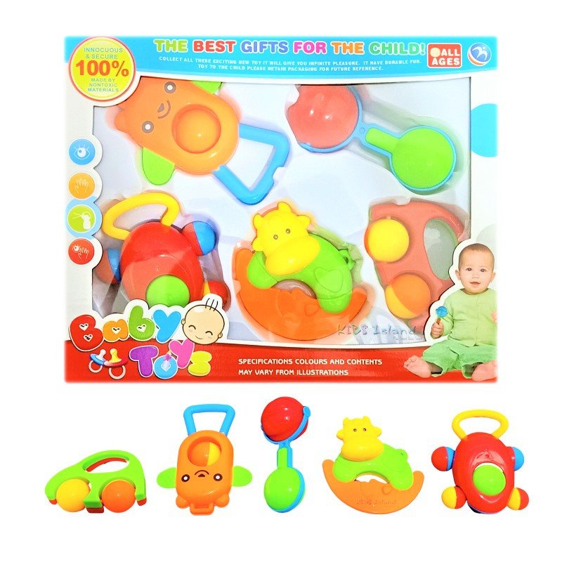 Happy Baby Play Set Rattle 5Pcs - Kids Island - Toys & Baby Shop