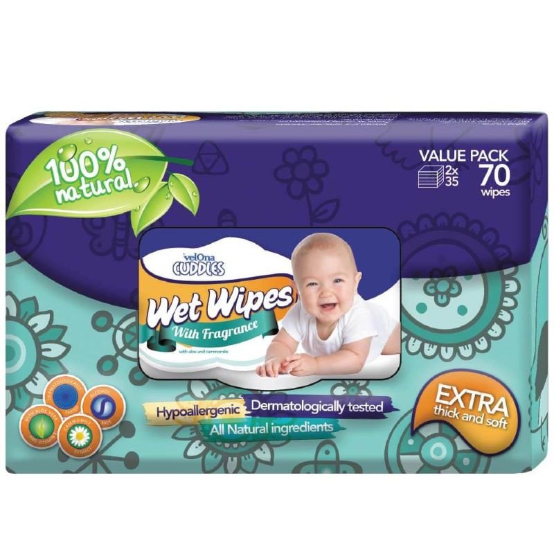 Velona Wet Wipes With Fragrance 70s - Kids Island - Toys & Baby Shop