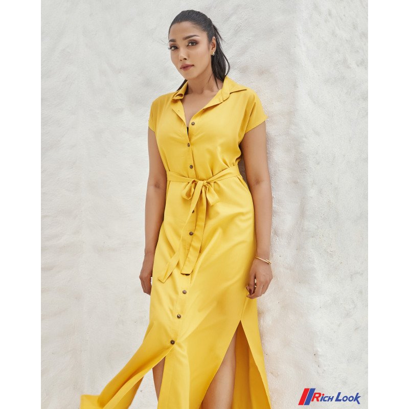 Collared Maxi Dress - Rich Look