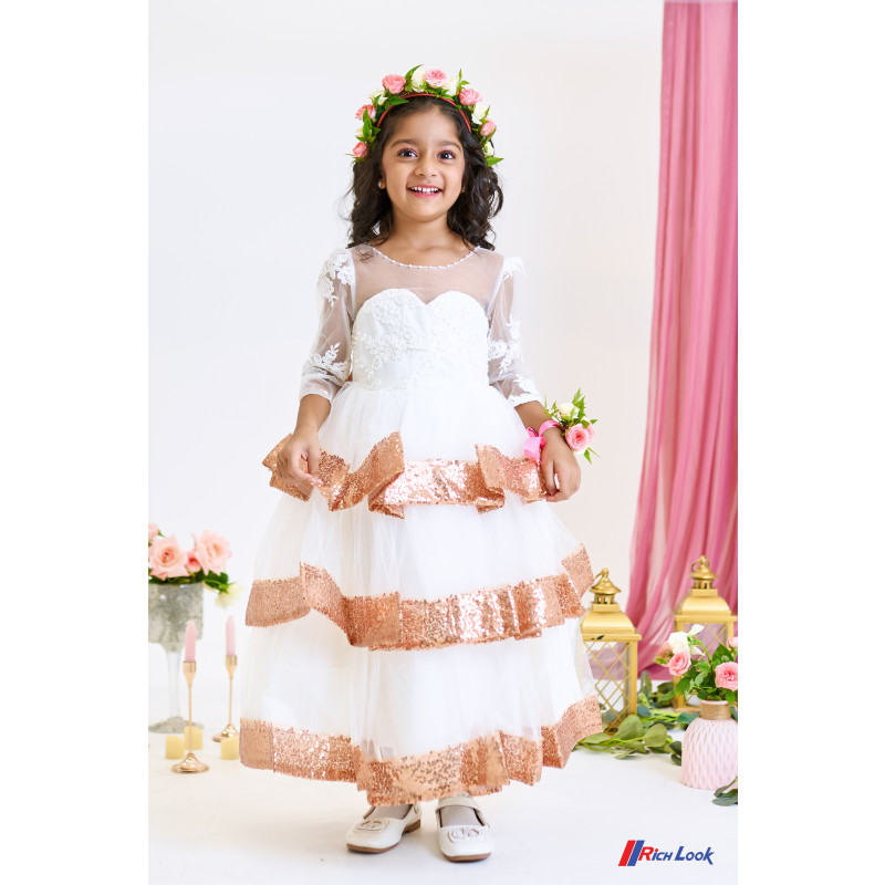 Multi Layered Dress For Girl - Rich Look