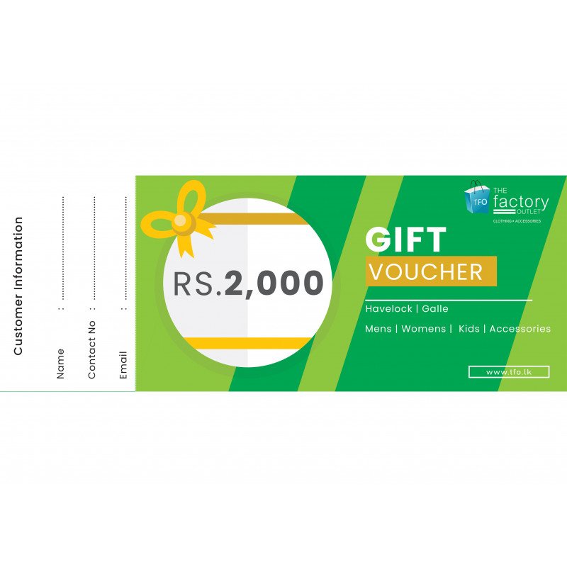 Gift Voucher 2000 - The Factory Outlet