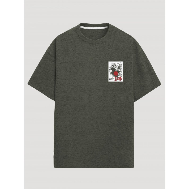 Mountain Grey Men's Oversized T-Shirt - Zoop
