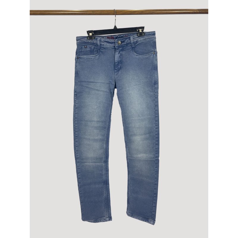 Men's Premium Stone-Washed Denim-Mid Blue - Zoop